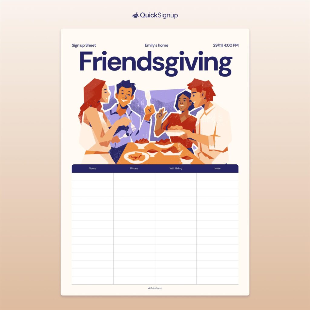 3 Simple Friendsgiving Sign Up Sheet Templates [+Online App]