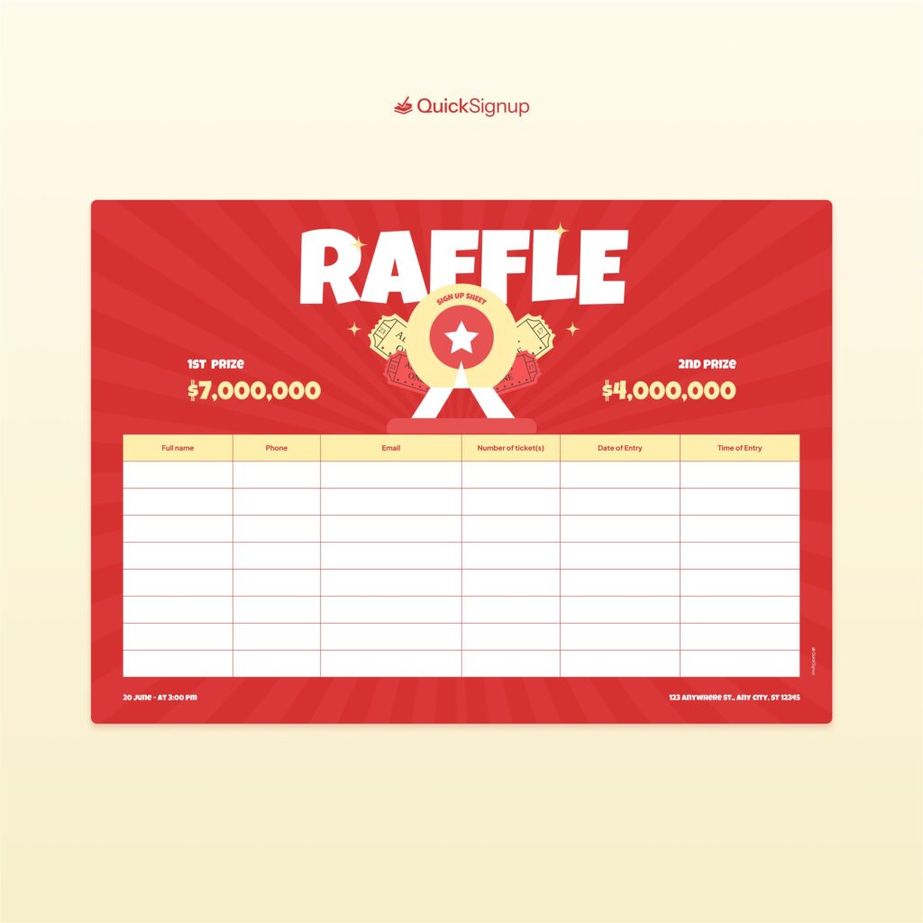 Sign Up Sheet Templates - QuickSignup