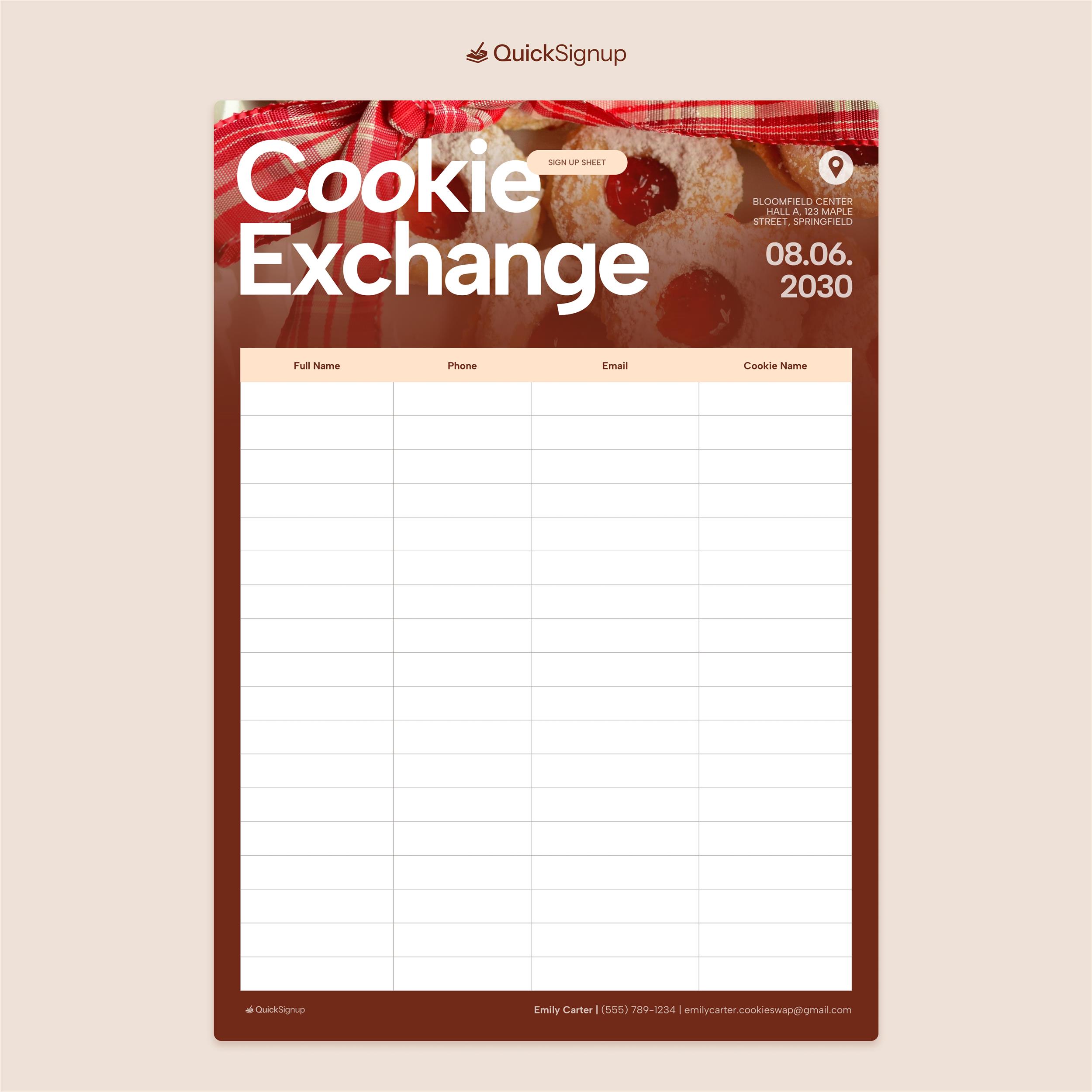 3 Cookie Exchange Sign Up Sheet Templates [100% Free]